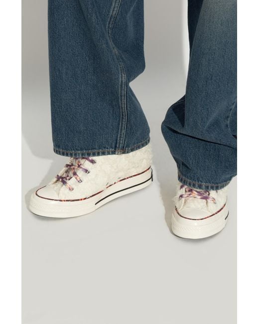 Converse Textured Converse Wedge Sneakers in Blue | Lyst
