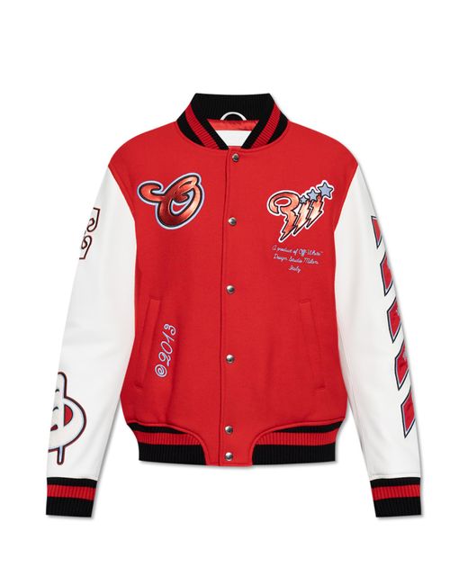 Off-White c/o Virgil Abloh Off- Jacket With Logo in Red for Men | Lyst