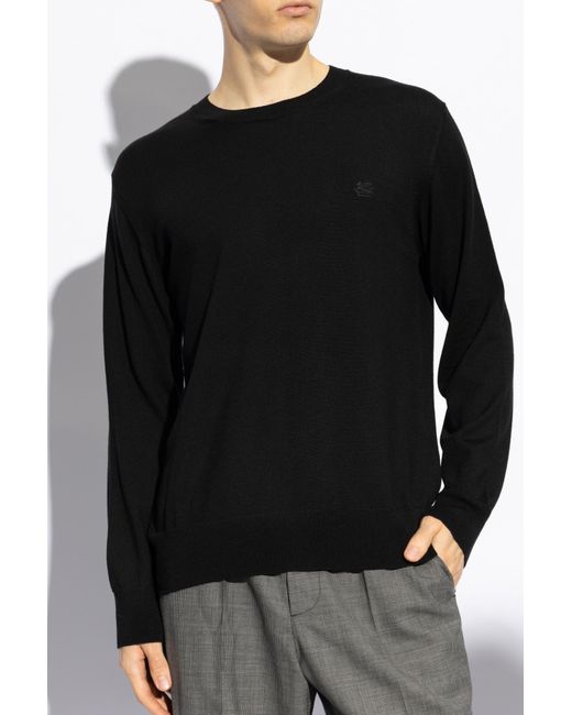 Etro Wool Sweater in Black for Men | Lyst UK
