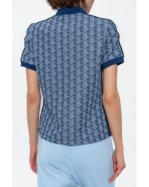 Lacoste Polo With Monogram in Blue | Lyst