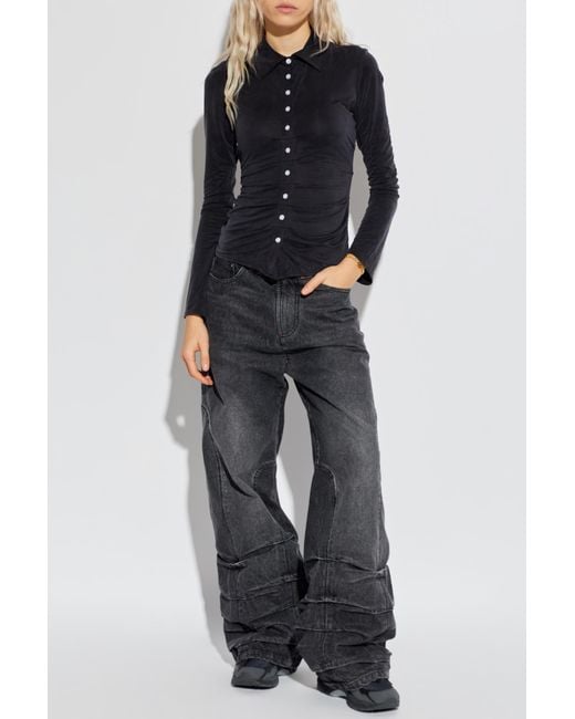AVAVAV Draped Shirt in Black | Lyst UK
