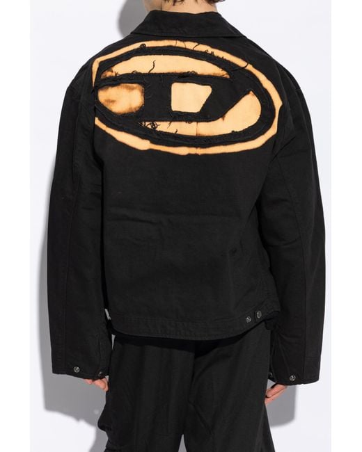 DIESEL Jacket With 'J-Taylor-Bleach' Logo in Black for Men | Lyst UK