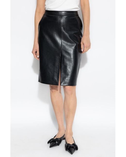 Anine Bing Leather Skirt Tyra in Black | Lyst