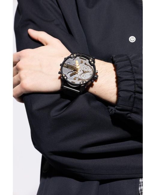 DIESEL Steel Watch "mr Daddy", in Black for Men | Lyst UK