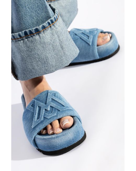 Vic Matié Platform Slides in Blue | Lyst