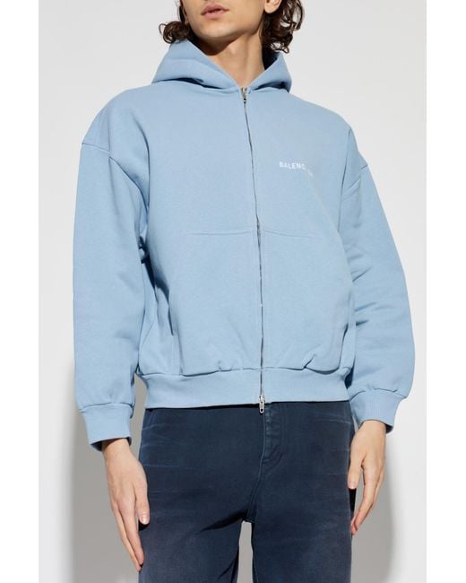 Balenciaga Sweatshirt With Embroidered Logo in Blue for Men | Lyst UK