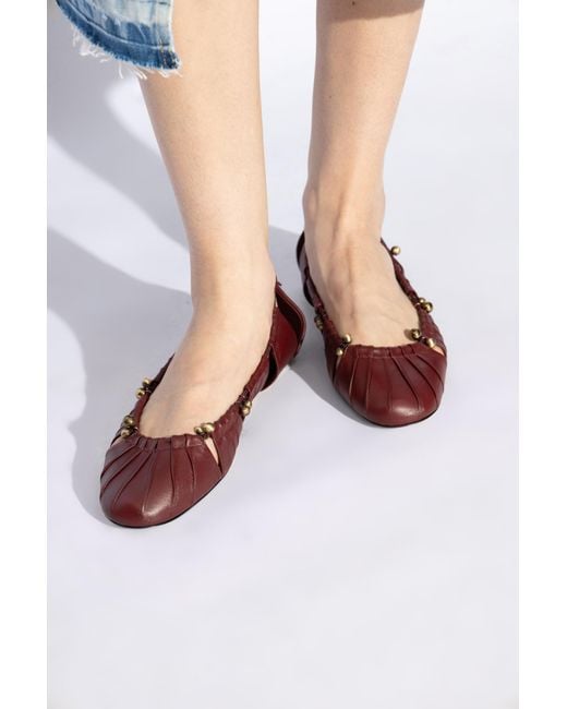 Chloé Ballet Flats Luna in Red | Lyst