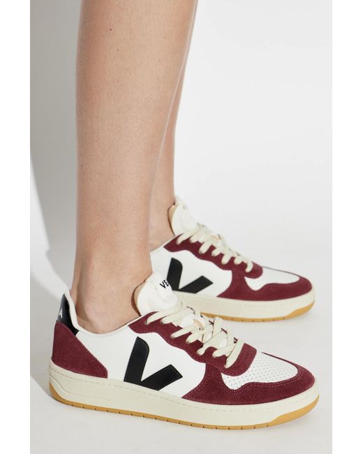 Veja "V-10 Prime Leather" Sports Shoes in White | Lyst UK
