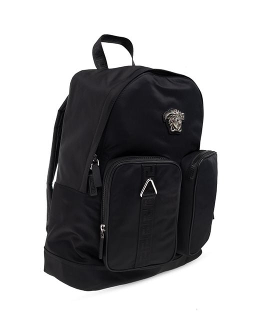 Versace Backpack With Medusa Head-Shaped Appliqué in Black for Men | Lyst