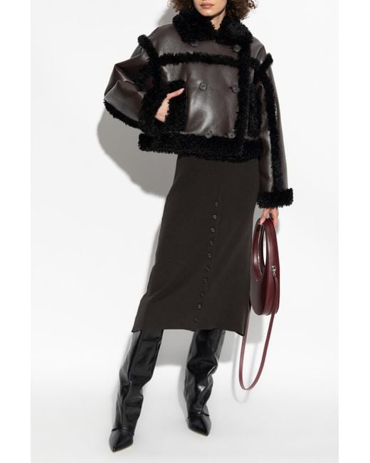 Stand Studio Faux Fur Jacket Kristy in Black | Lyst