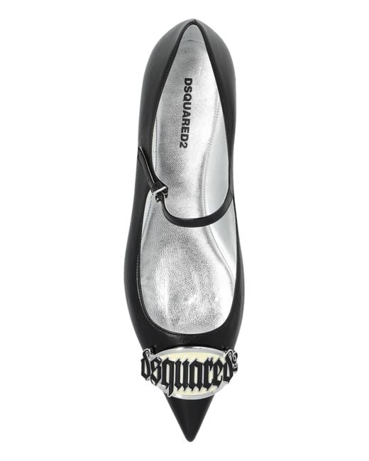 DSquared² Ballet Flats 'Gothic' in Black | Lyst