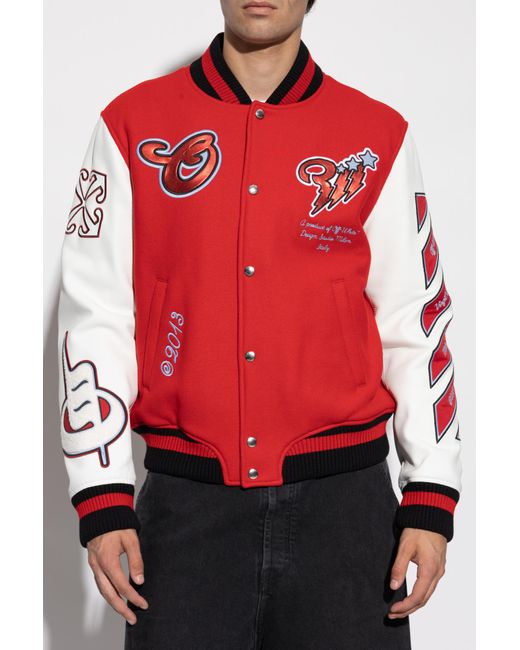 Off-White c/o Virgil Abloh Off- Jacket With Logo in Red for Men | Lyst