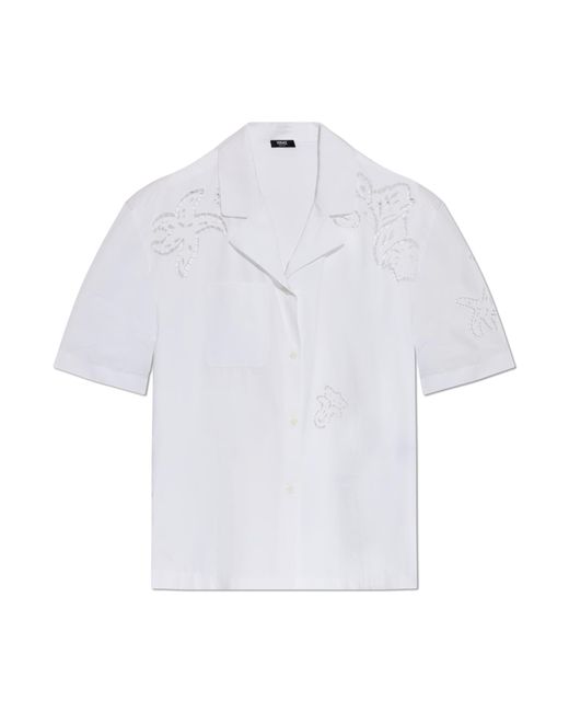 Versace Shirt With Openwork Pattern in White | Lyst