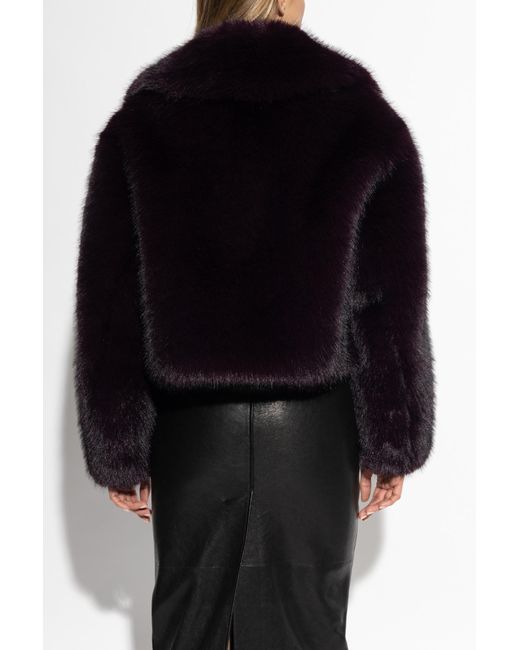Stand Studio Shearling Coat Samara in Black | Lyst