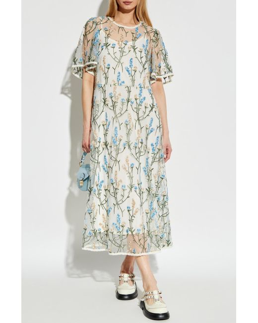 Munthe Dress With Floral Motif in White | Lyst
