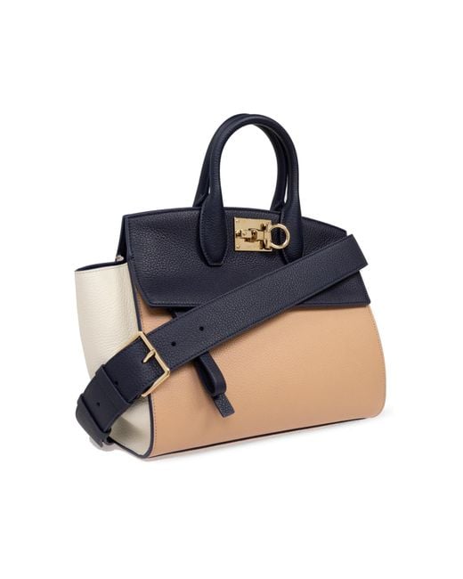 Ferragamo Studio Soft S Shoulder Bag in Black | Lyst