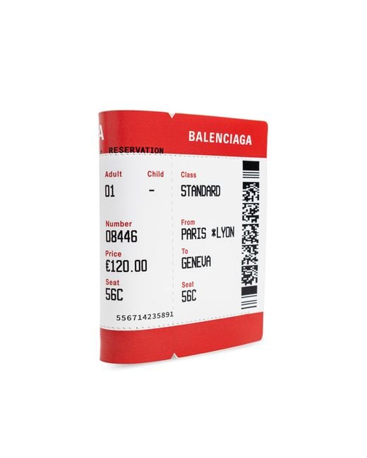 Balenciaga Leather Wallet With Print in Red | Lyst UK