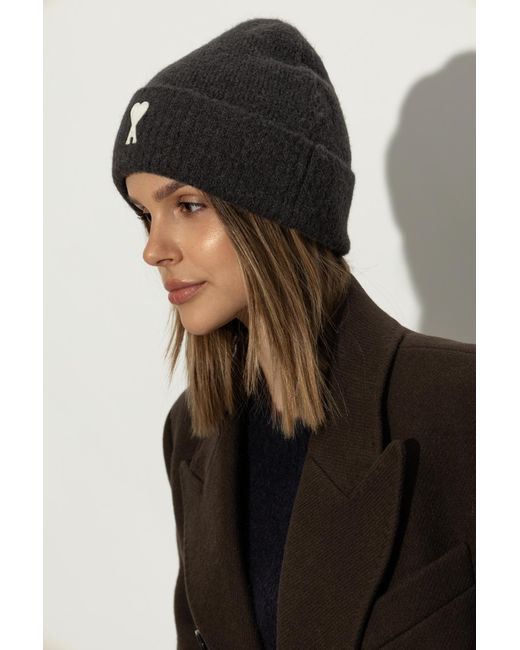 Ami Paris Cap With Logo Patch in Black | Lyst