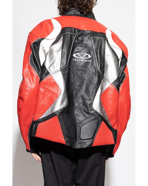 Vetements Leather Jacket in Red for Men | Lyst UK