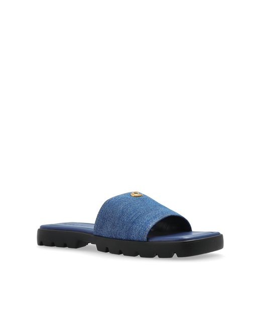 COACH Denim Slides in Black | Lyst