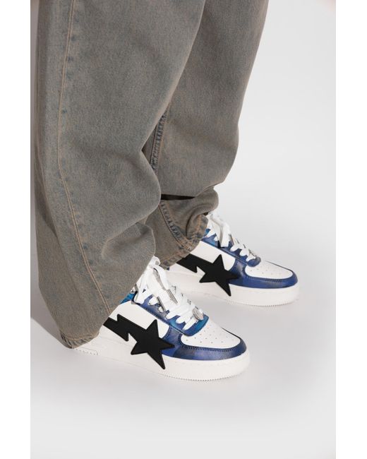 A Bathing Ape Sports Shoes With Logo in Gray | Lyst