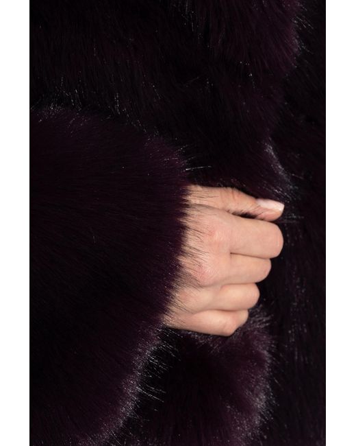 Stand Studio Shearling Coat Samara in Black | Lyst