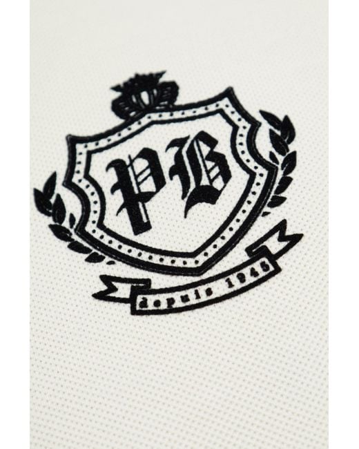 Balmain Polo Shirt With A Logo And Velvet Finish in White for Men | Lyst UK