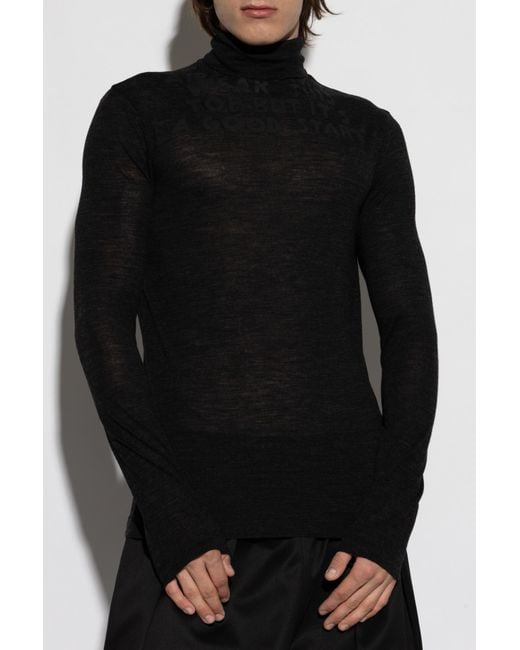 MM6 by Maison Margiela Thin Wool Turtleneck in Black for Men | Lyst UK