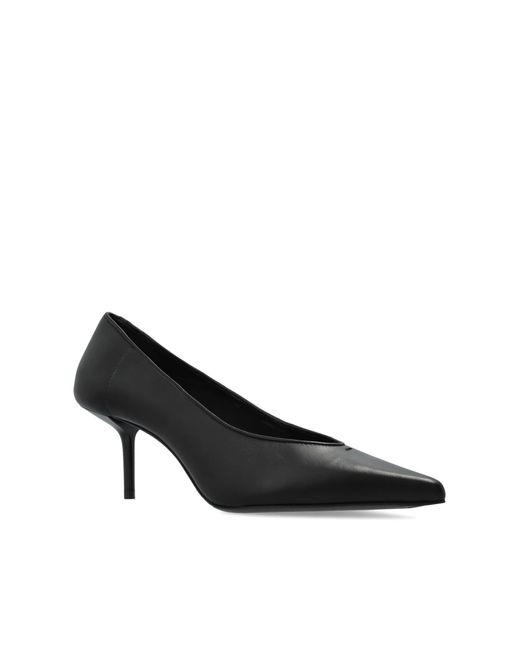 Max Mara Leather Heeled Shoes in Blue | Lyst