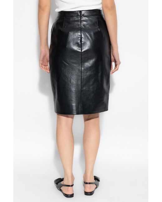 Anine Bing Leather Skirt Tyra in Black | Lyst
