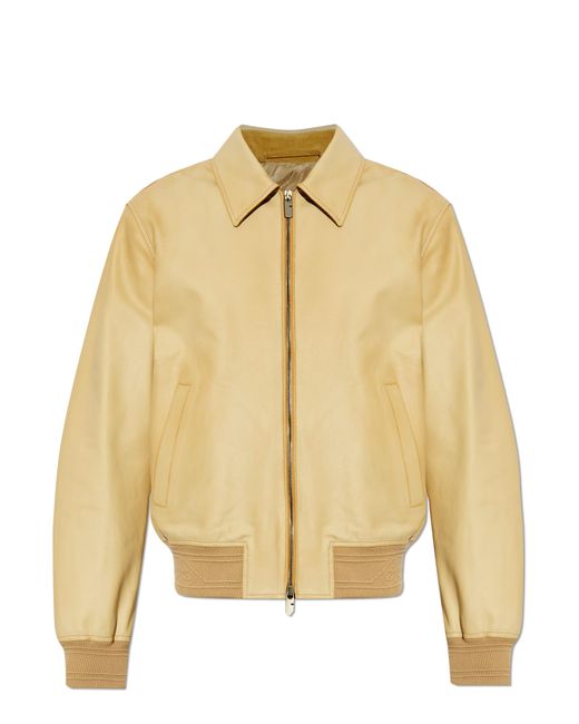 Burberry Leather Jacket in Yellow for Men | Lyst UK