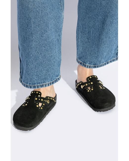 Birkenstock Clogs Boston Rivet Border in Blue | Lyst