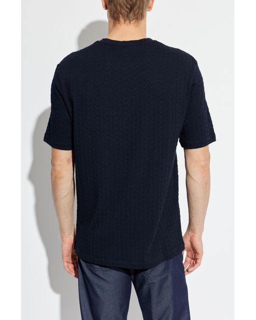 Giorgio Armani T-Shirt With A Raised Pattern in Blue for Men | Lyst UK