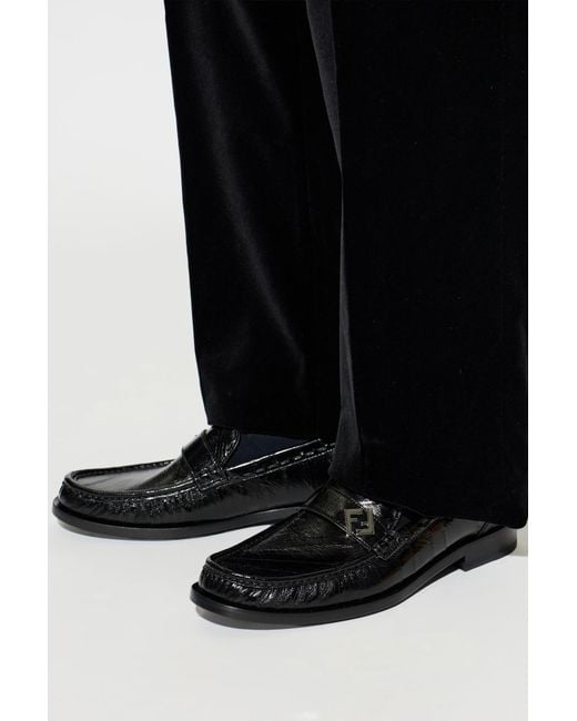 Fendi 'Missina' Loafer-Type Shoes in Black for Men | Lyst UK