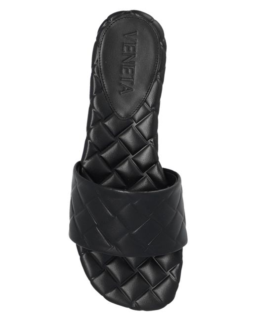 Bottega Veneta 'Amy' Leather Slides in Blue | Lyst