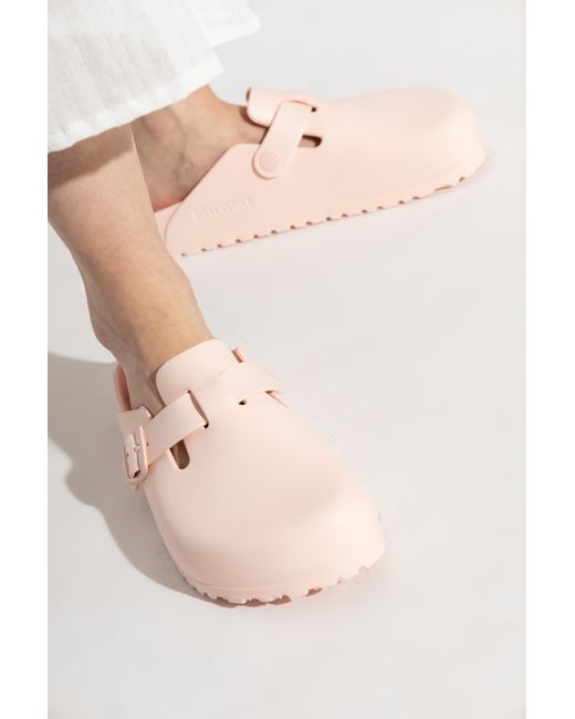Birkenstock Slides Boston Eva in Pink | Lyst