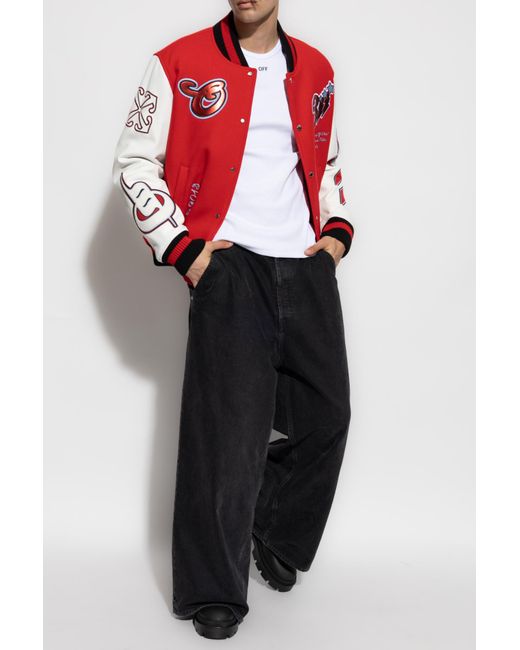 Off-White c/o Virgil Abloh Off- Jacket With Logo in Red for Men | Lyst