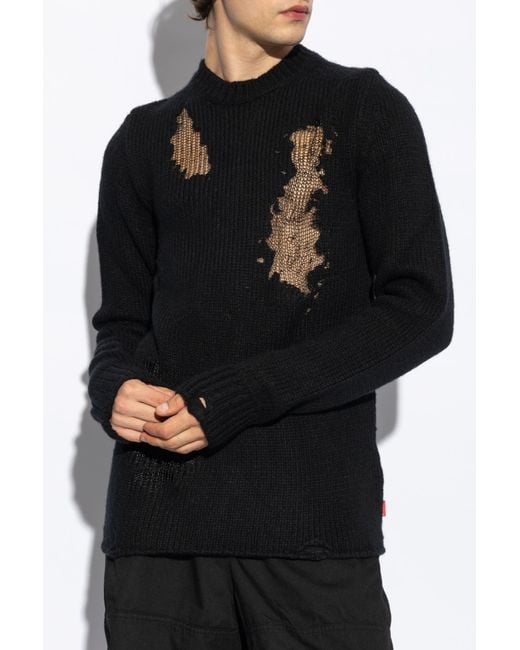 DIESEL Wool Sweater 'K-Norman' in Black for Men | Lyst UK
