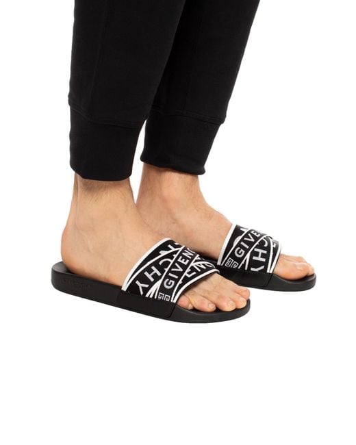 Givenchy Branded Slides in Black & White (Black) for Men - Save 45% - Lyst