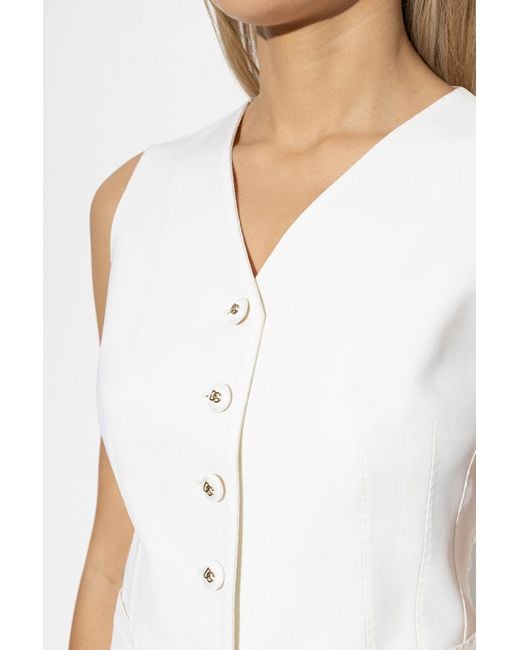 Dolce & Gabbana Vest Made Of Combined Materials in White | Lyst UK
