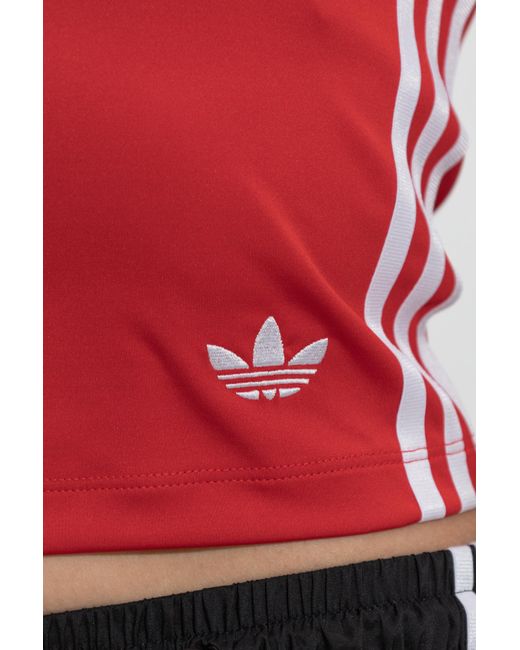 adidas Originals Top With Exposed Shoulders in Red | Lyst UK