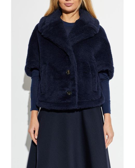 Max Mara Short Fur Coat "Corvino1" in Blue | Lyst UK