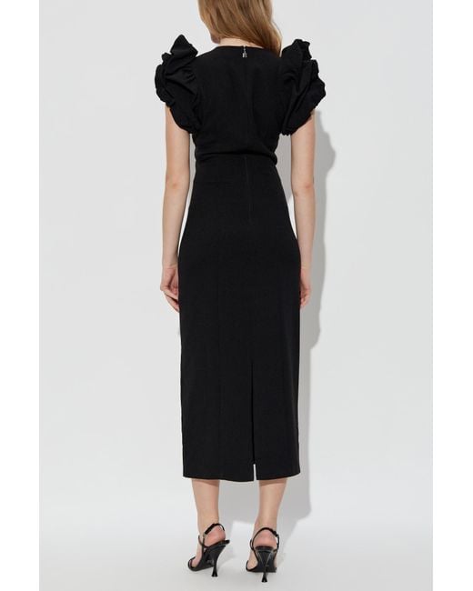 ROTATE BIRGER CHRISTENSEN Dress With Puff Sleeves in Black | Lyst UK