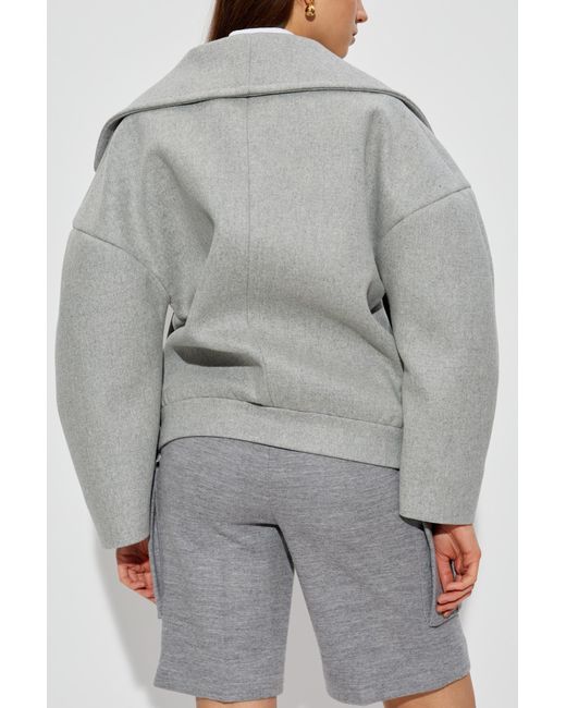 Balmain Wool Jacket in Grey | Lyst UK