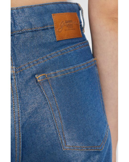 Ganni Shiny Jeans in Blue | Lyst UK