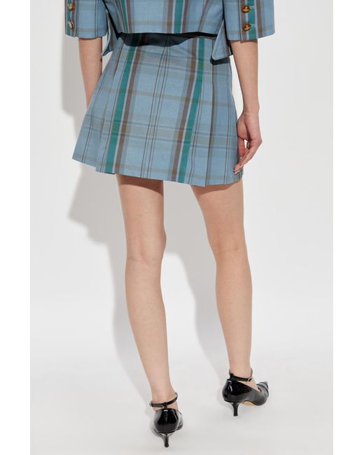 Vivienne Westwood Skirt With Check Pattern in Blue | Lyst