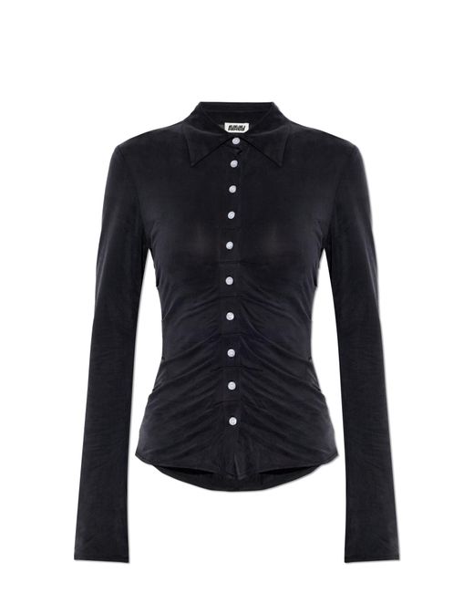 AVAVAV Draped Shirt in Black | Lyst UK