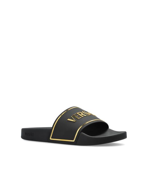 Versace Rubber Slides in Black for Men | Lyst
