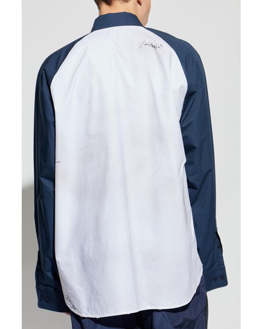 Balenciaga Shirt With Logo in Blue for Men | Lyst UK