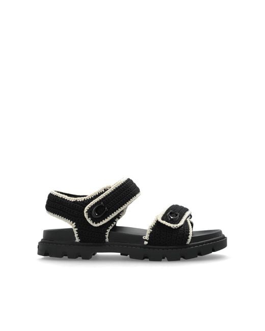 COACH Flat Sandals in Black | Lyst UK